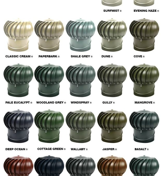 colorbond whirlybird diagram colours roof vents | Roofing Supplies and ...
